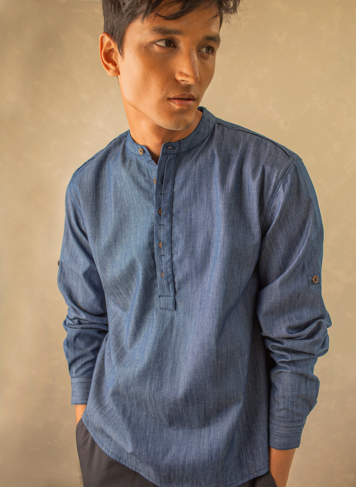 Denim Popover Shirt-Shirts by No Nasties