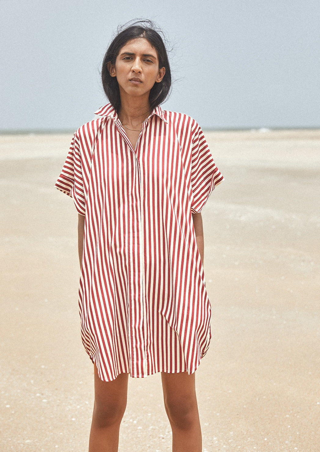 Buy No Nasties Ruby Stripe Organic Cotton Shirt Dress For Women Online